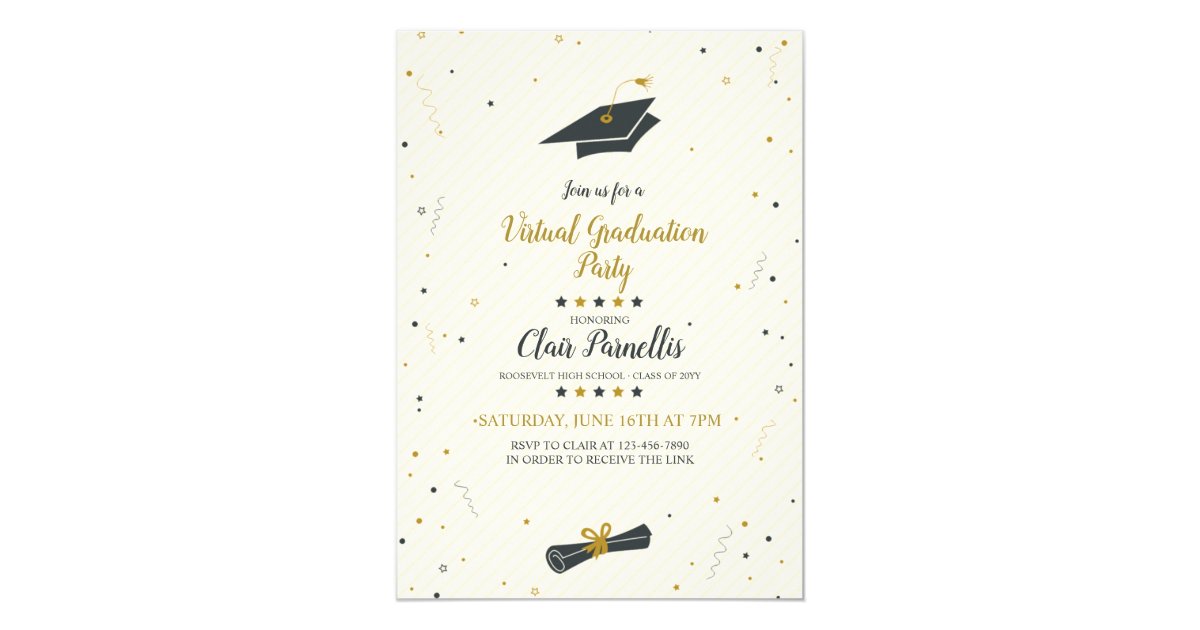 Spirited Virtual Graduation Party Invitation | Zazzle.com