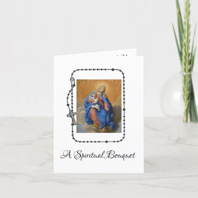 Spiritual Bouquet Blessed Mother Thank You Card | Zazzle