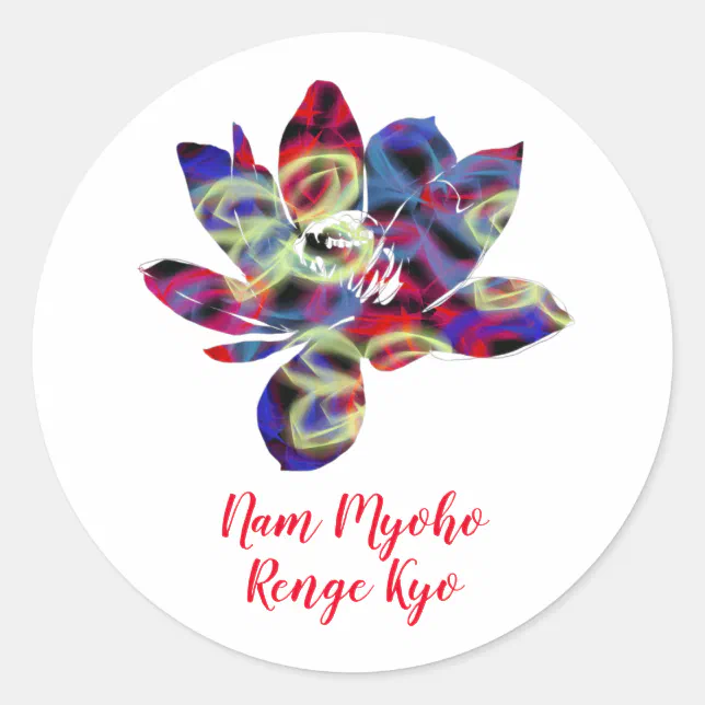 Spiritual Butterflies Flower Nam Myoho Renge Kyo Classic Round Sticker ...