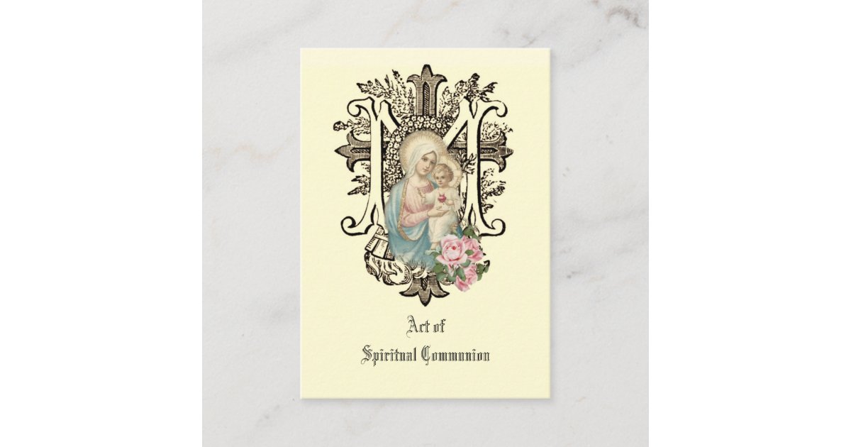 SPIRITUAL COMMUNION HOLY CARD CATHOLIC PRAYER | Zazzle
