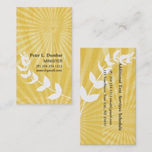 Spiritual Gold Sunrise Religious Business Card | Zazzle