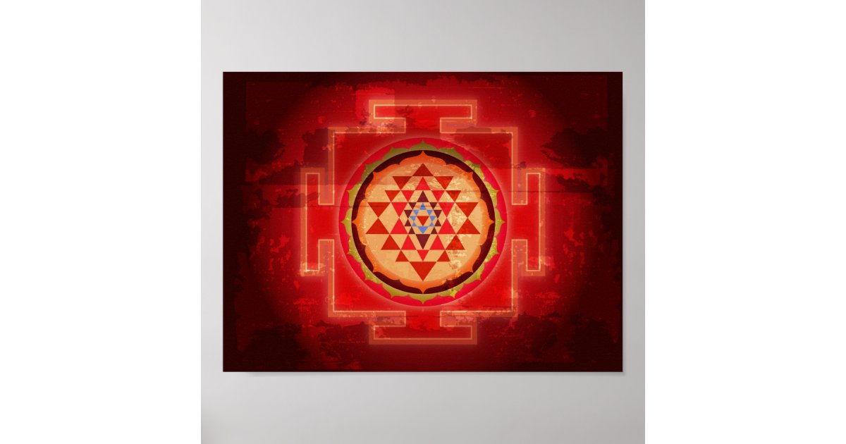 Spiritual Grunge Shree Yantra Poster | Zazzle