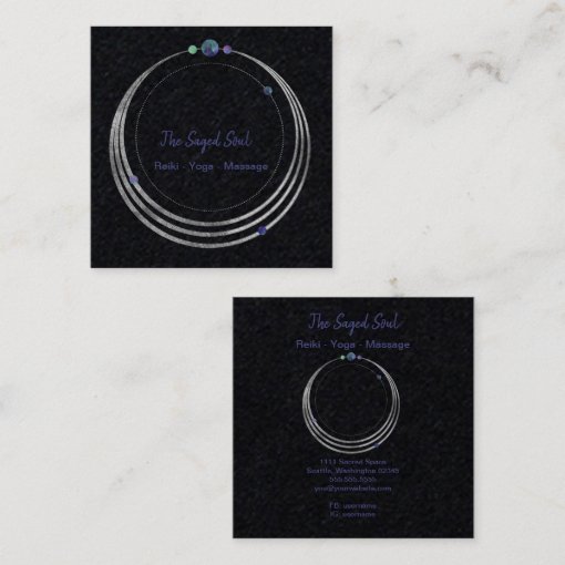 Spiritual New Age and Metaphysical Geometric Square Business Card | Zazzle