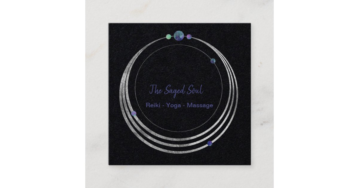 Spiritual New Age and Metaphysical Geometric Square Business Card | Zazzle