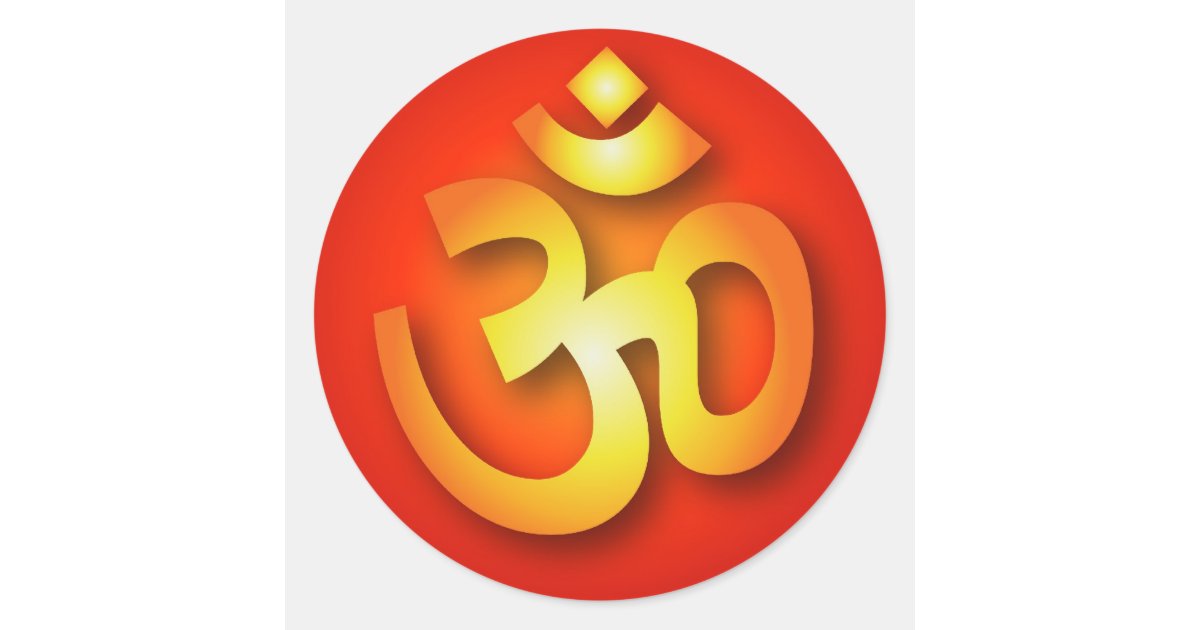 Spiritual Om Sign Classic Round Sticker | Zazzle