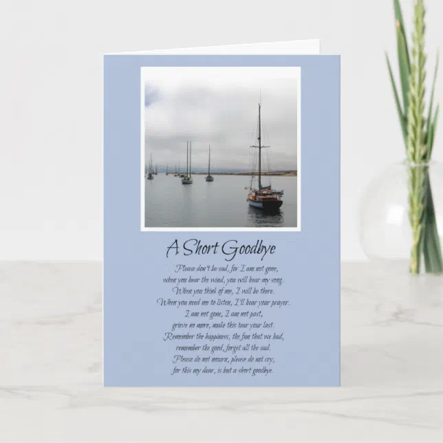 Spiritual Sailboats in Harbor Coastal Sympathy Card | Zazzle