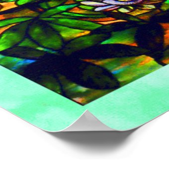 Spiritual Scenic Landscape Tiffany Window Poster | Zazzle