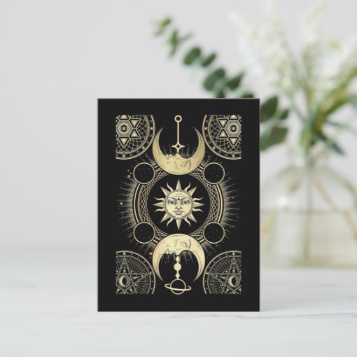 Spiritual Sun and Moon Art Astrology Signs Postcard | Zazzle