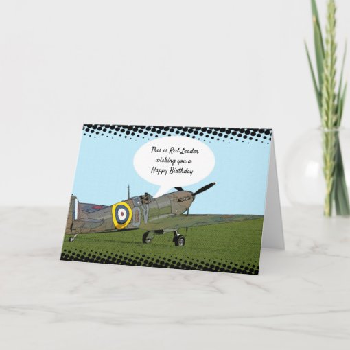 Spitfire Happy Birthday Card | Zazzle