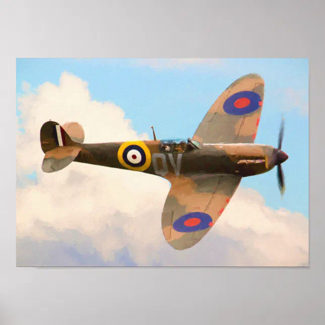 Spitfire in the clouds poster | Zazzle