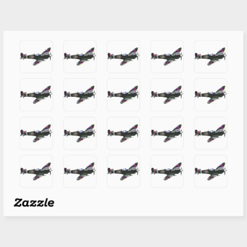 Spitfire Square Sticker | Zazzle