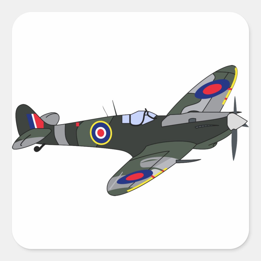 Spitfire Square Sticker | Zazzle