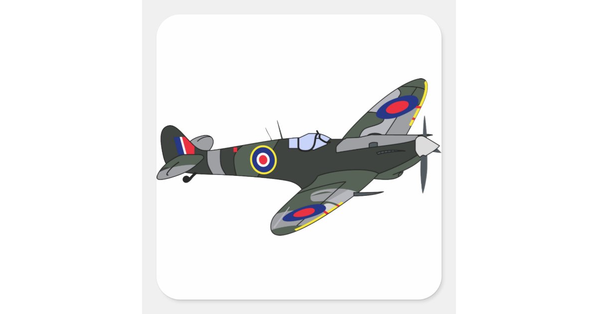 Spitfire Square Sticker | Zazzle