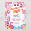 Splash Into Six Retro 6th Pool Birthday Party Invitation | Zazzle