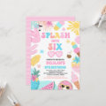 Splash Into Six Tropical Beach 6th Birthday Party Invitation | Zazzle