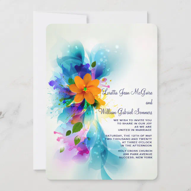 Splash of Color Invitation | Zazzle