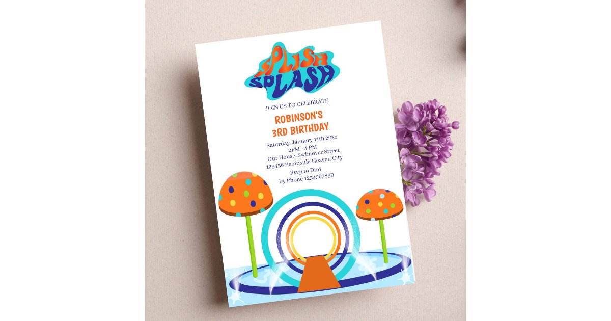 Splash Pad Birthday Invitation | Zazzle