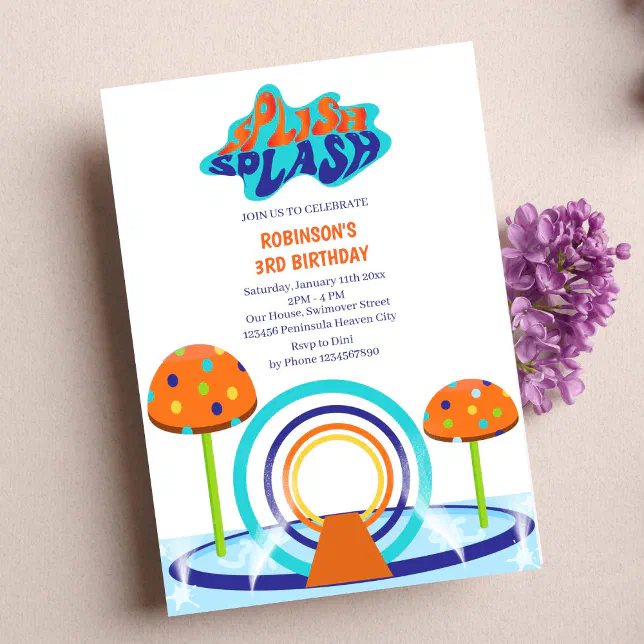 Splash Pad Birthday Invitation | Zazzle