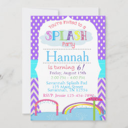 Splash Pad Birthday Party Invitation | Zazzle