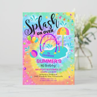 Splash Pad Party Invitation Waterpark Birthday | Zazzle