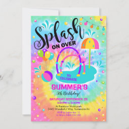 Splash Pad Party Invitation Waterpark Birthday | Zazzle