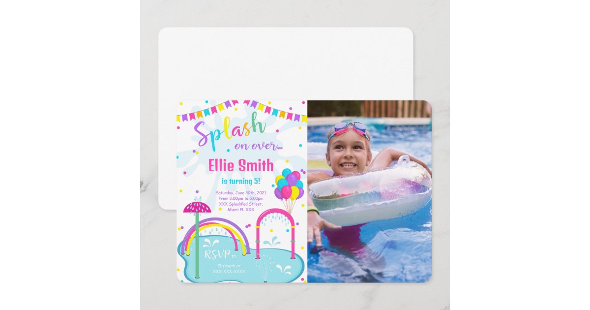 Splash Pad Photo Invitation | Zazzle