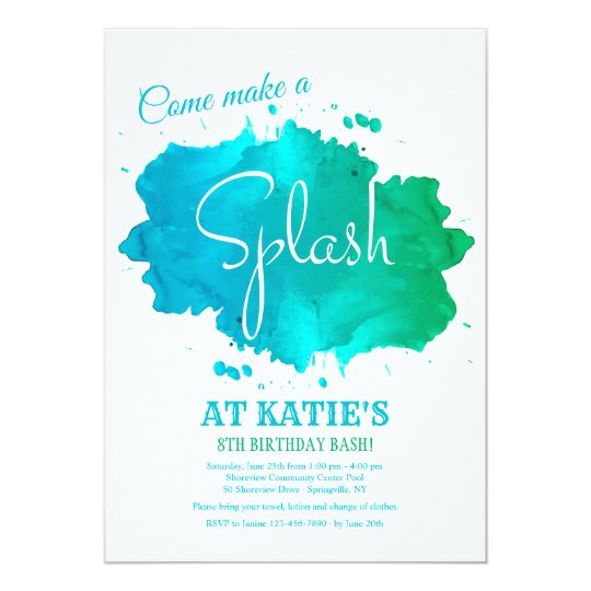 Splash Watercolor Invitation | Zazzle.com