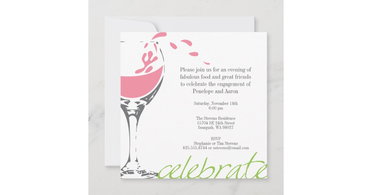 Splashing Merlot Party Invitation | Zazzle