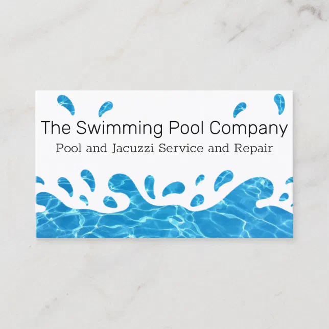 Splashing Water Pool or Jacuzzi Business Card | Zazzle