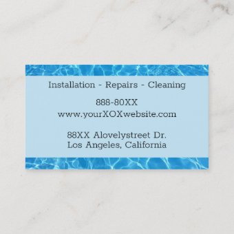 Splashing Water Pool or Jacuzzi Business Card | Zazzle