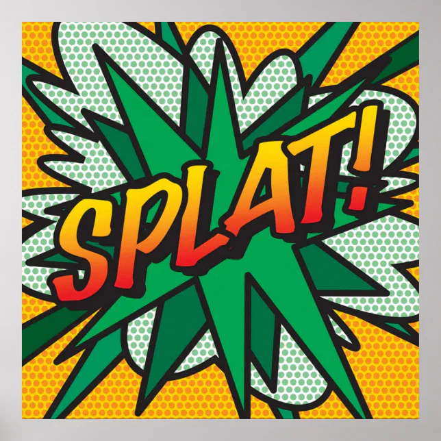 SPLAT Comic Book Pop Art Modern Retro Fun Poster | Zazzle