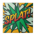 SPLAT Fun Retro Comic Book Pop Art Ceramic Tile | Zazzle