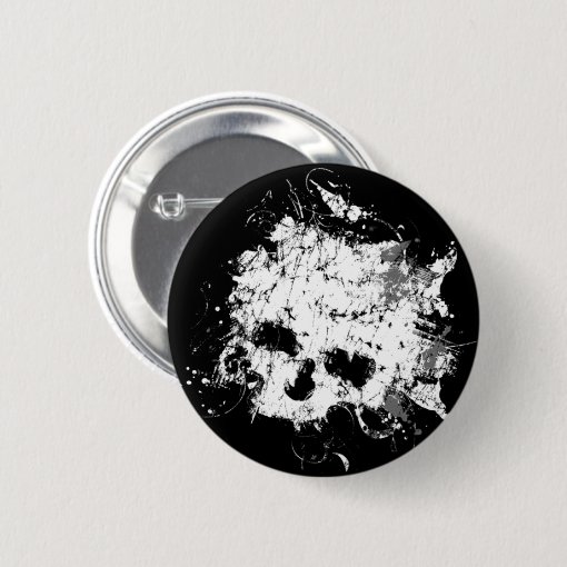 Splat Skull button | Zazzle