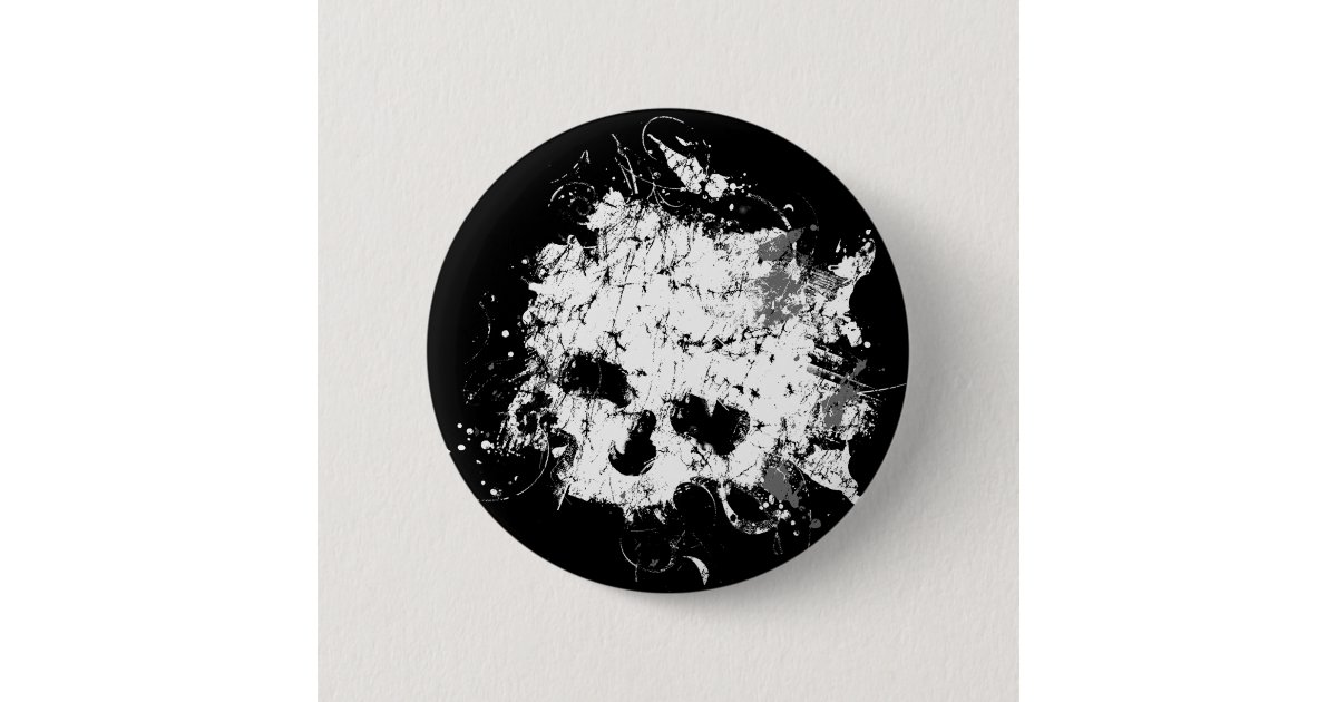 Splat Skull button | Zazzle