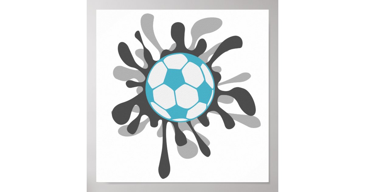 Splat soccer ball design poster | Zazzle