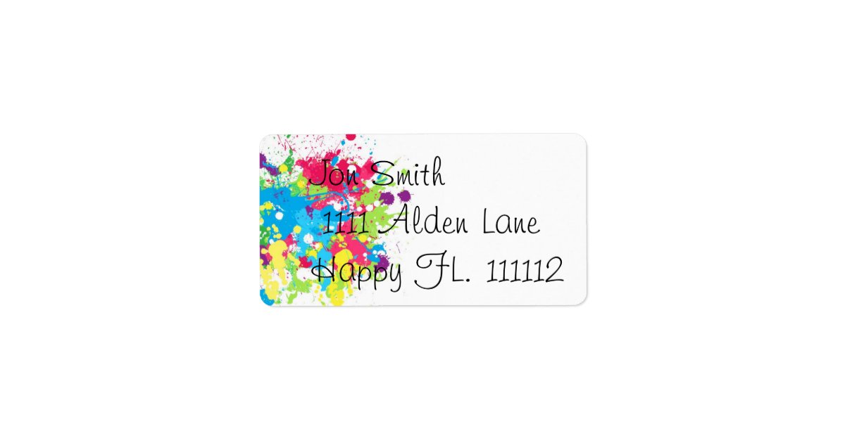 Splatter Paint Address Label | Zazzle