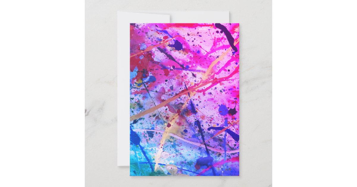 Splatter Paint Invitation | Zazzle