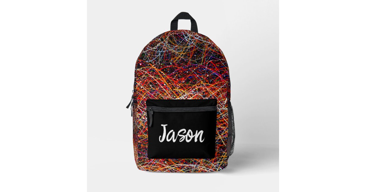 Splatter Paint Personalized Printed Backpack | Zazzle