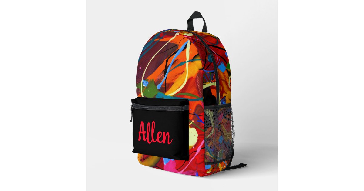 Splatter Paint Personalized Printed Backpack | Zazzle