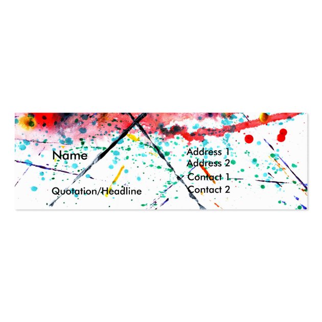 Splatter Profile Card Business Card Templates