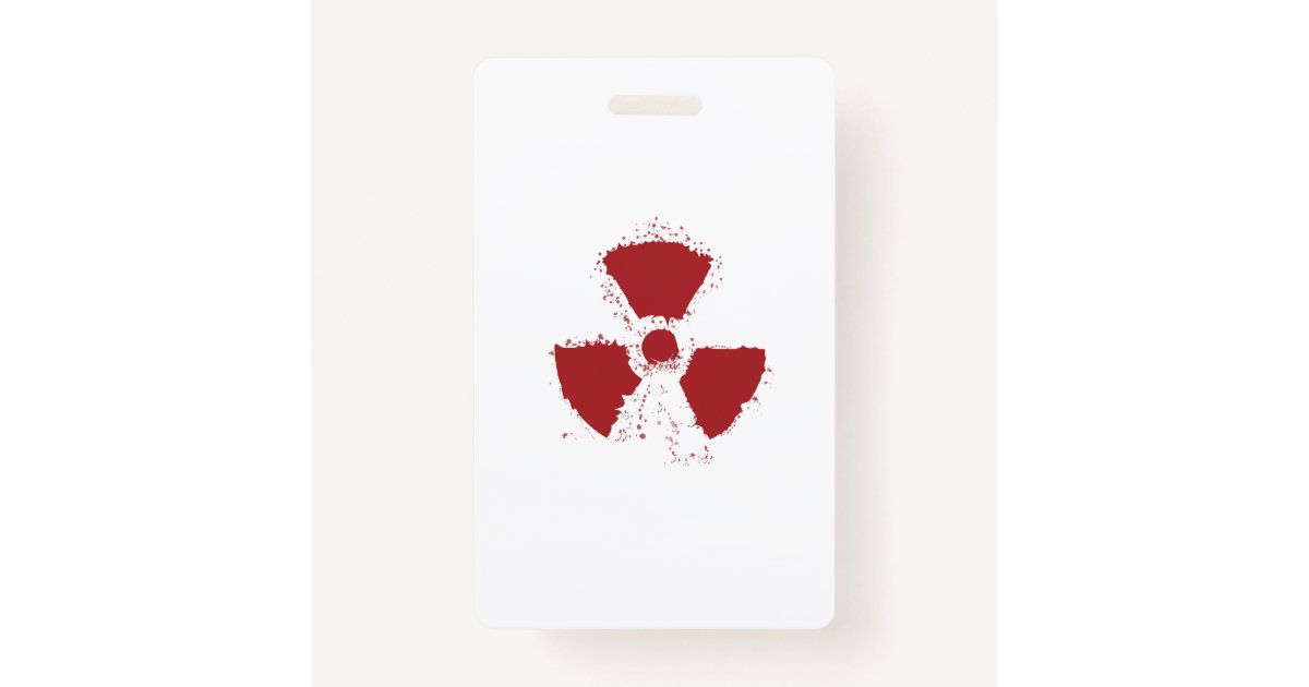 Splatter Radioactive Warning Symbol Badge | Zazzle