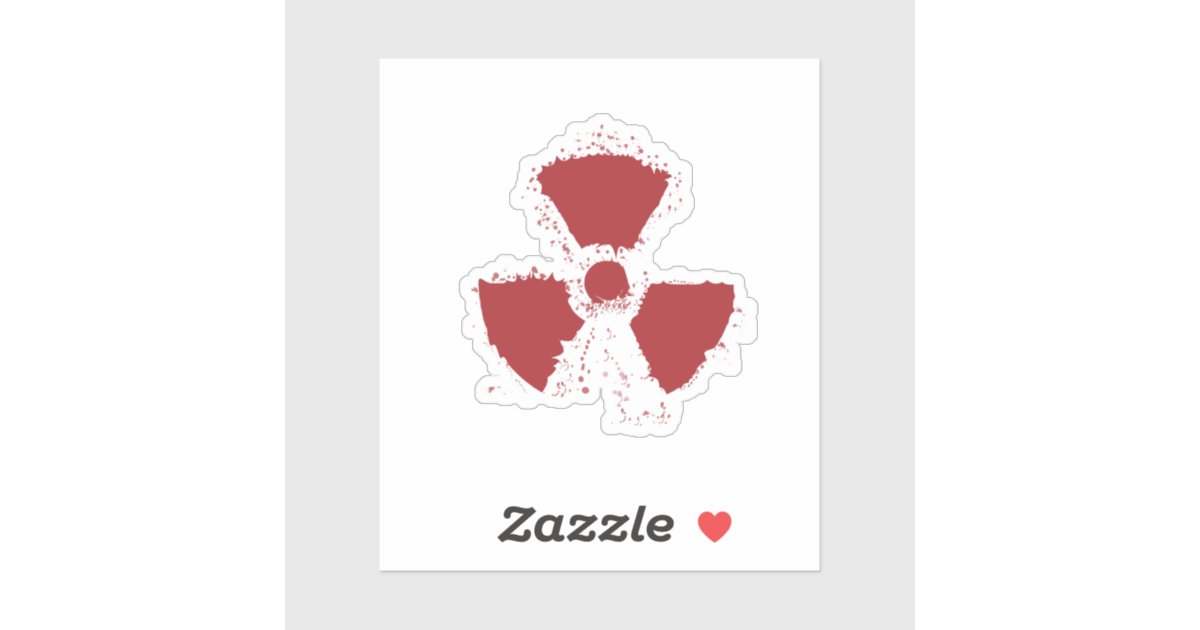 Splatter Radioactive Warning Symbol Sticker | Zazzle
