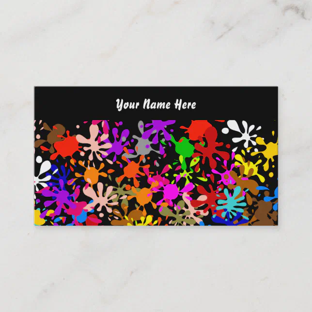 Splatter Wallpaper, Your Name Here Business Card | Zazzle