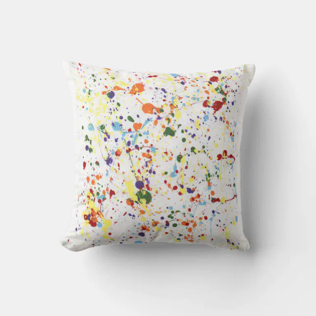 "Splattered Paint" Throw Pillow | Zazzle
