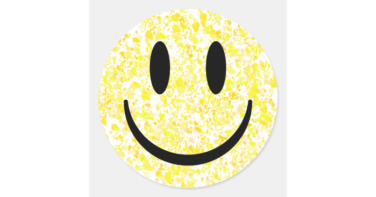 Splattered Smile Face Classic Round Sticker | Zazzle