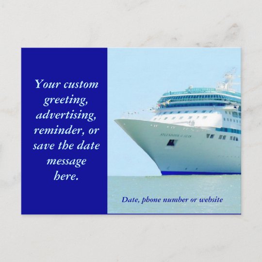 Splendid Cruise Ship 3 Custom Announcement Postcard | Zazzle.com