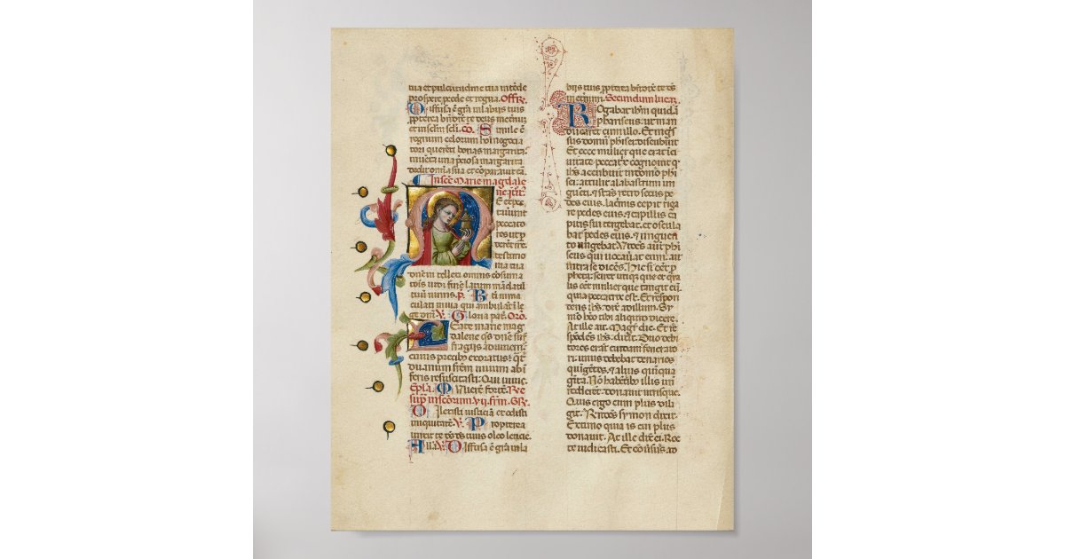 Splendid Illuminated Manuscript Poster | Zazzle