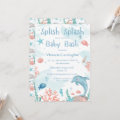Splish Splash Baby Bash Ocean Fish Baby Shower Invitation | Zazzle