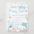 Splish Splash Baby Bash Ocean Fish Baby Shower Invitation | Zazzle