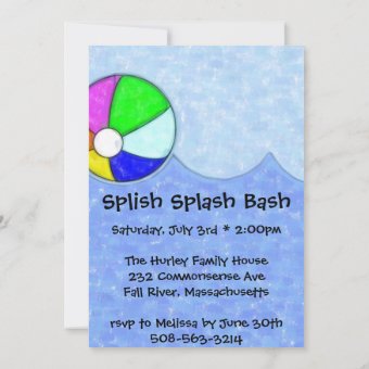 Splish Splash Bash Birthday Party Invite | Zazzle